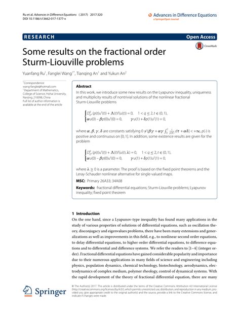 Pdf Some Results On The Fractional Order Sturm Liouville Problems