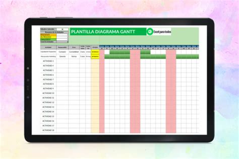 Plantilla Diagrama De Gantt En Excel Descarga Gratis