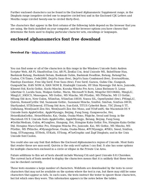 Fillable Online Enclosed Alphanumerics Font Free Download Fax Email Print Pdffiller