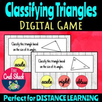 Classifying Triangles By Angles Game DIGITAL ACTIVITY Digital Activities Classifying