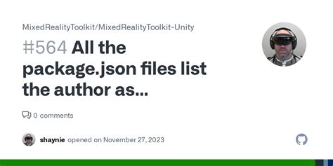All The Packagejson Files List The Author As Microsoft · Issue 564 · Mixedrealitytoolkit
