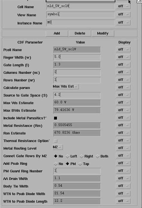 Selection Graphic Users Interface For The Power Device In The Pdk The