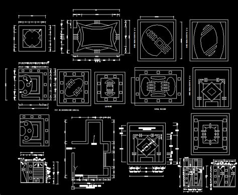Various Types Of Residential False Ceiling 2d Drawings Are Given In This Dwg Autocad Drawing