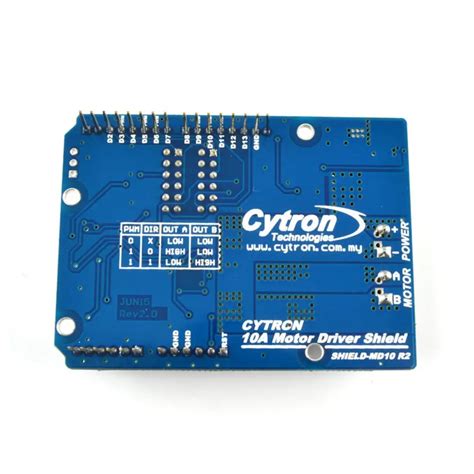 Cytron 10a Dc Motor Driver Arduino Shield Robotshop