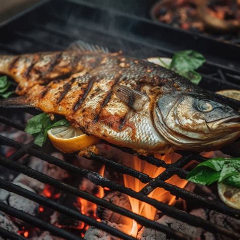 Grilled Fish Generative Ai Stock Illustration Illustration Of Grill