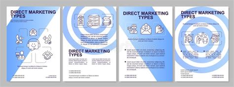 Direct Marketing Types Blue Brochure Template Stock Vector Illustration Of Outbound Cover