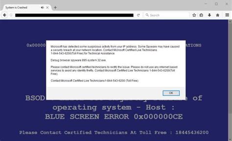 Remove System Is Crashed Pop Up Virus Support Scam