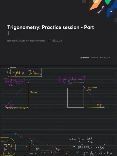 Trigonometry Practice Session Part I With Anno Pdf