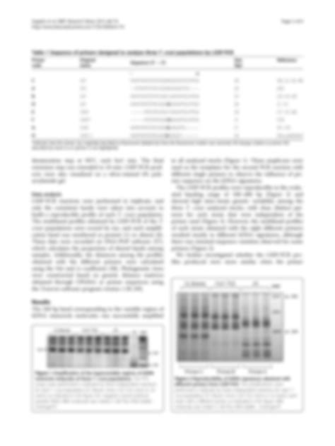 Solution Lssp Pcr Of Trypanosoma Cruzi How The Single Primer Sequence