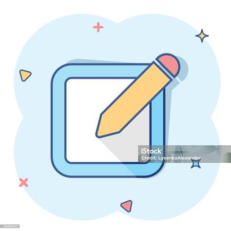 벡터 만화 메모장 만화 스타일의 연필 아이콘문서 편집 메모장 컨셉 일러스트 픽토그램 문서 비즈니스 스플래시 효과 개념 가입서에 대한 스톡 벡터 아트 및 기타 이미지 Istock