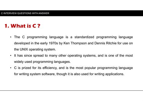C Interview Questions Ppt