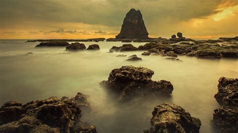 Wallpaper Id 48792 Sea Sunset Beach Sunlight Long Exposure 4k