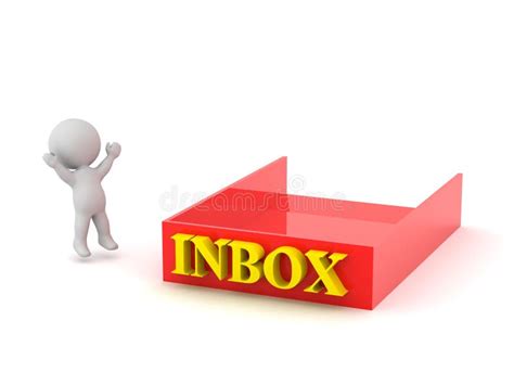 Happy 3d Character With An Empty Inbox Stock Illustration