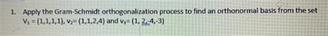Solved 1 Apply The Gram Schmidt Orthogonalization Process