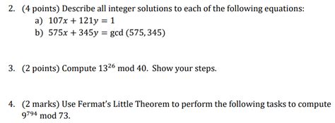 solved 2 4 points describe all integer solutions to each