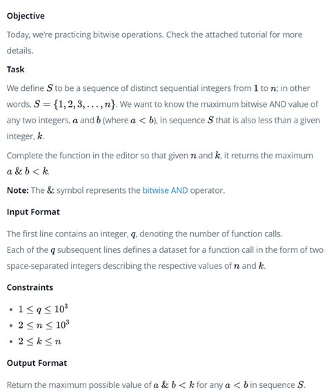 Day 6 Bitwise Operators In Javascript 10 Days Of Javascript Solutions Hackerrank