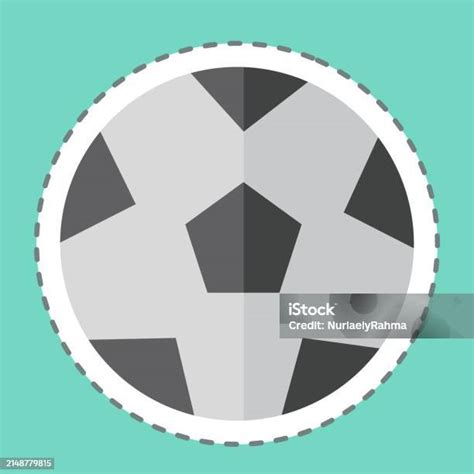 스티커 라인 컷 축구 축구 기호와 관련이 있습니다 심플한 디자인 일러스트레이션 Championship에 대한 스톡 벡터 아트 및