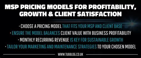Msp Pricing Models For Profitability Growth And Client Satisfaction