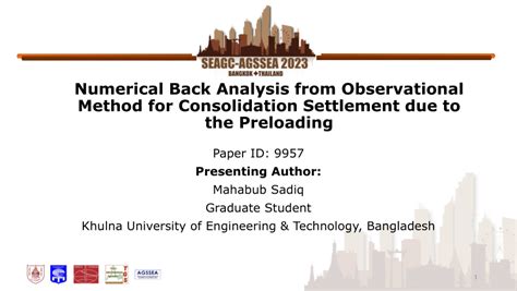 Pdf Numerical Back Analysis From Observational Method For Consolidation Settlement Due To The