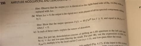 Solved 4 4 6 An Lsb Signal Is Demodulated Coherently