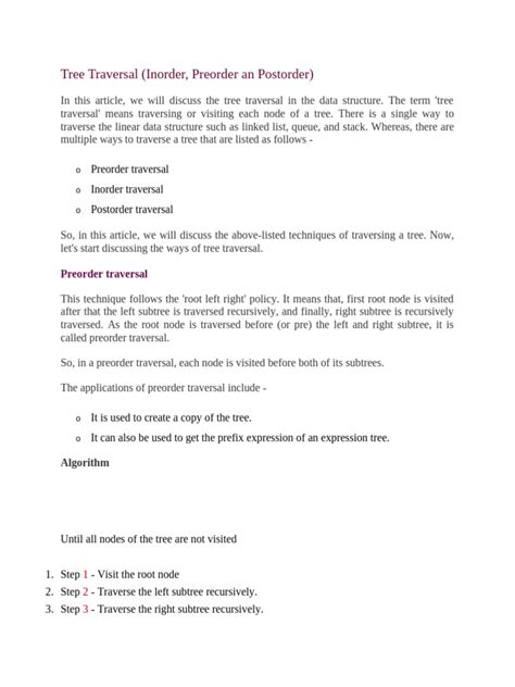 Tree Traversal Pdf