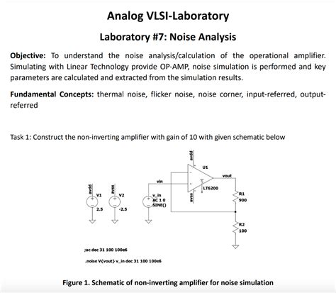 Solved Analog Vlsi Laboratory Laboratory 7 Noise Analysis