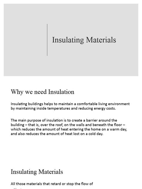Insulating Materials Pdf Building Insulation Thermal Insulation