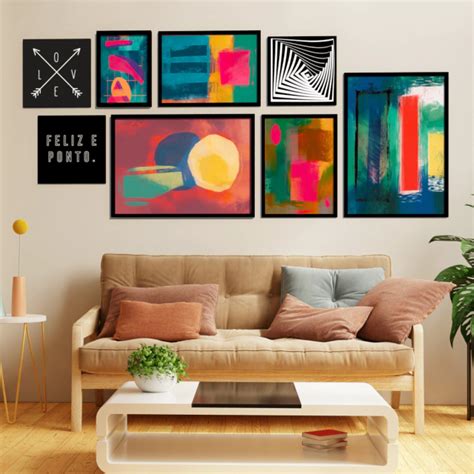 CONJUNTO QUADROS PINTURAS ABSTRATAS