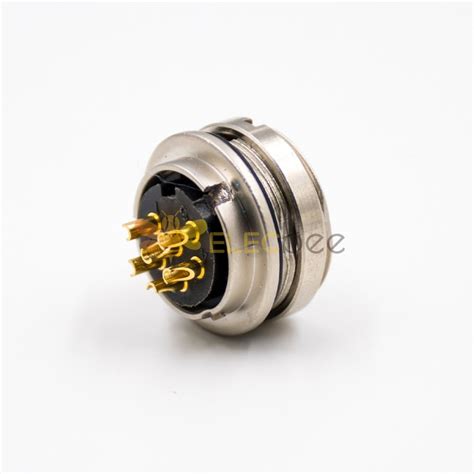 M Connector Female Socket Pin A Coded Waterproof Degree Front Panel Mount Solder Cup