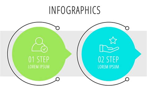 현대 벡터 플랫 일러스트레이션입니다 두 가지 요소 모양 아이콘인 인포그래픽 서클 템플릿입니다 비즈니스 프리젠 테이션 웹 디자인 인터페이스 교육 2 단계다이어그램을 위해