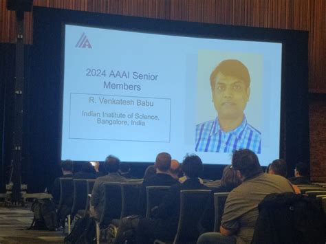 Prof Venkatesh Babu Honored As A Senior Member By Aaai Department Of Computational And Data