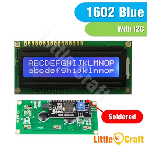 Character Lcd Display 1602 2004 Blue Yellow Backlight With I2c Without