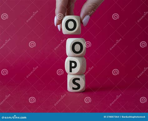 Oops Symbol Concept Word Oops On Wooden Cubes Beautiful Yellow