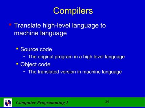 Computer Programming Lecture 1 Ppt Programming Languages Computing