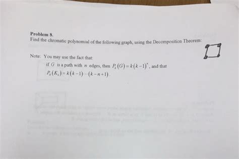 Solved Problem 8 Find The Chromatic Polynomial Of The