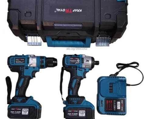 Комплект Инструменти 2в1 Акумулаторен гайковерт и винтоверт 36v 8ah Инструменти Смолян