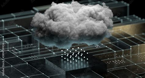 Cloud Computing Data Center Server Rack Connection In Neural Network