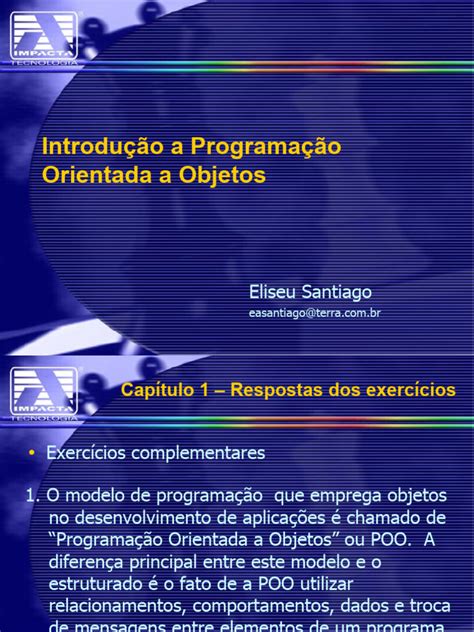 Exercícios Introdução A Programação Orientada A Objetos Pdf Programação Orientada A