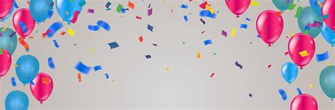 빨간색 풍선 파란색 및 색종이가있는 그랜드 오프닝 의식 소매 쇼핑 또는 블랙 프라이데이 프로모션은 화려한 공기 풍선과 화환이있는