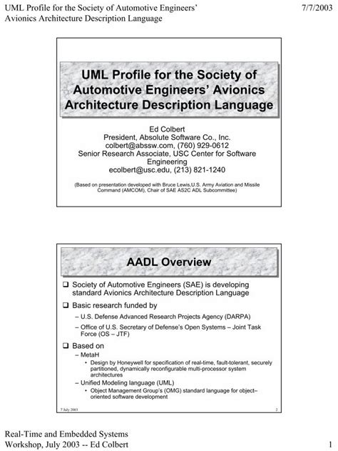 Pdf Uml Profile For The Society Of Automotive Engineers · Pdf