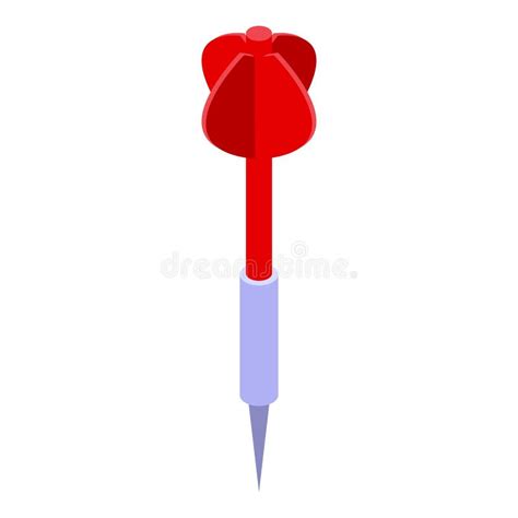 Red Dart For Playing Darts Isometric View Stock Illustration
