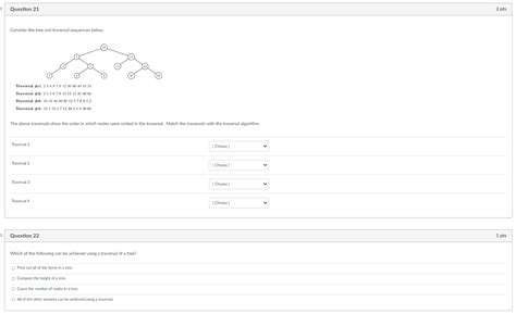 Solved Consider The Tree And Traversal Sequences Below