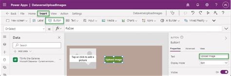 how to upload images to dataverse from power apps