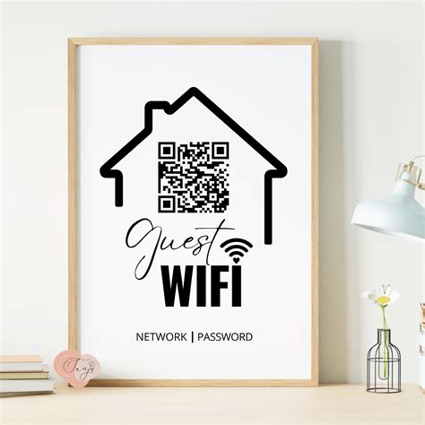 Guest Wifi Sign I Wifi Password Sign Printable I Editable Free Wifi Sign Template I Wifi Sign Qr