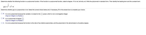 answered determine whether the following function is a polynomial