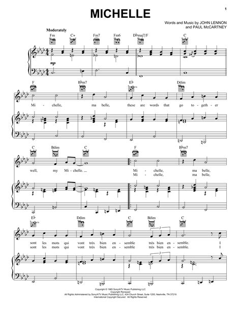 Michelle Sheet Music Direct