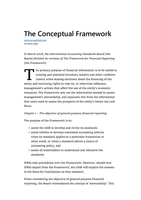 4 The Conceptual Framework T The Conceptual Framework In March 2018