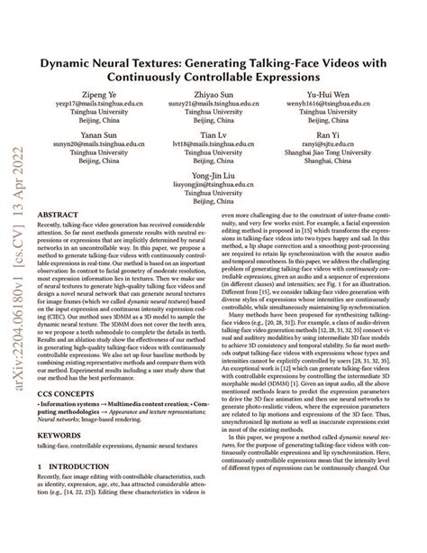 Dynamic Neural Textures Generating Talking Face Videos With Continuously Controllable