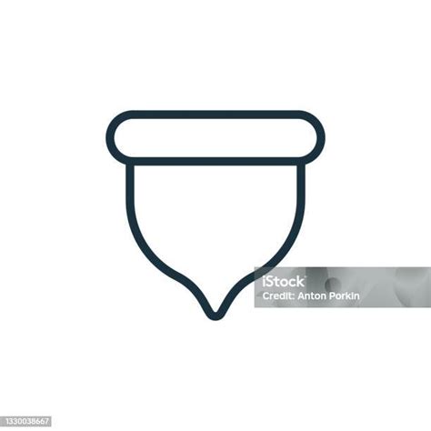 생리컵 라인 아이콘 중요한 날에 여성을위한 환경 보호 재사용 가능한 생리컵 선형 아이콘 생리 개념 편집 가능한 스트로크 벡터 일러스트레이션 아이콘에 대한 스톡 벡터 아트 및