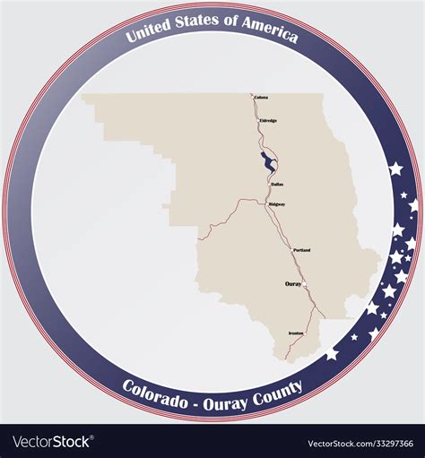 Map Ouray County In Colorado Royalty Free Vector Image